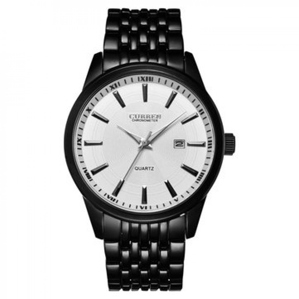 Casual Style Full Steel Men Wrist Watch Date Display Quartz Watches Men ...